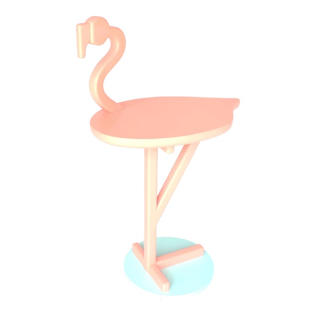 Flamingo Side Table, Curved Neck | Chairish