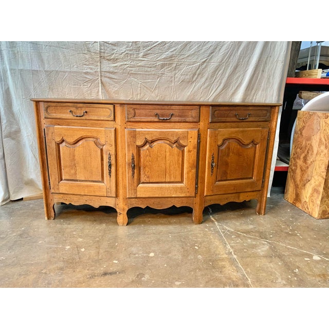 Early 1900s French Provincial Oak Buffet Sideboard | Chairish