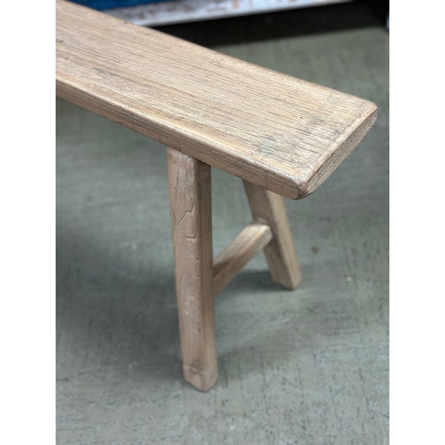 Rustic A-Frame Natural Wood Bench | Chairish