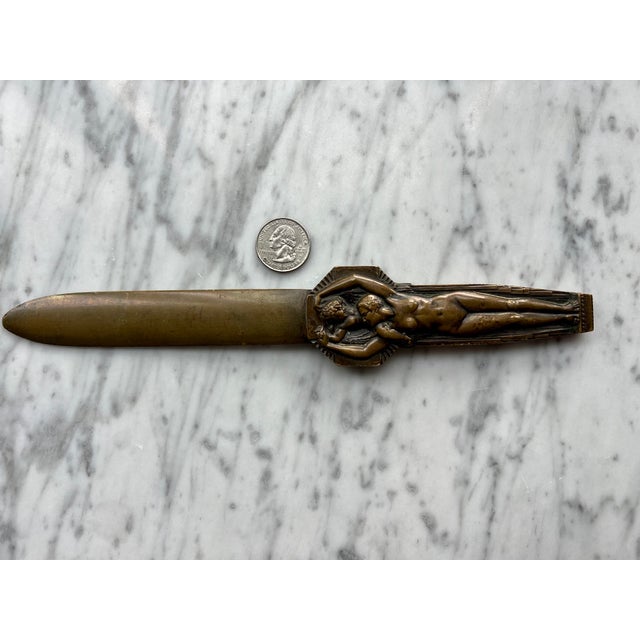 Art Deco Bronze Letter Opener Lucien Bazor 1928 | Chairish