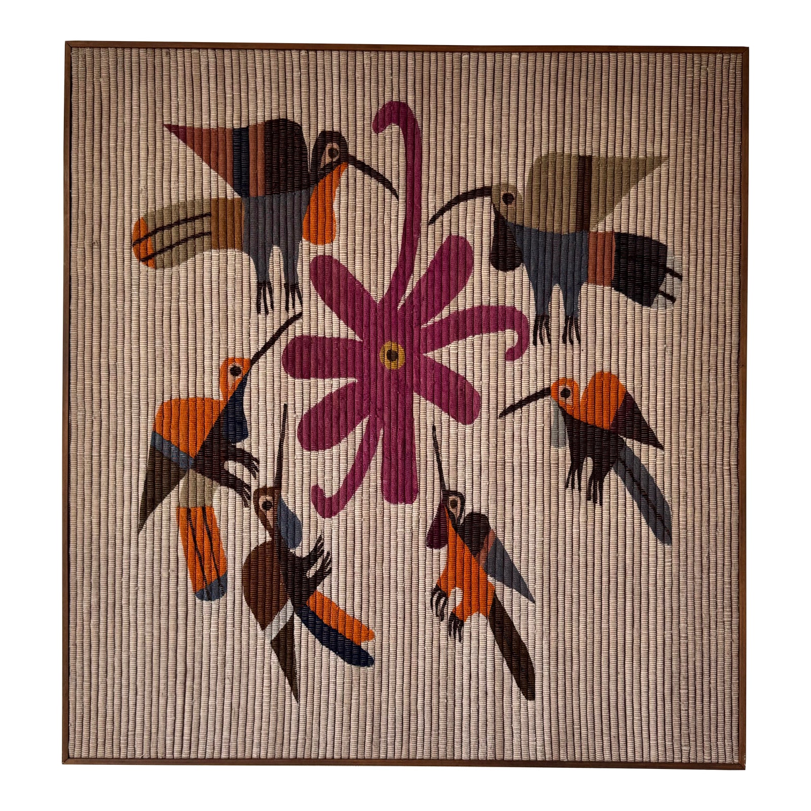 Vintage Peruvian Organic Folk Art Handwoven Wool Tapestry – Birds ...