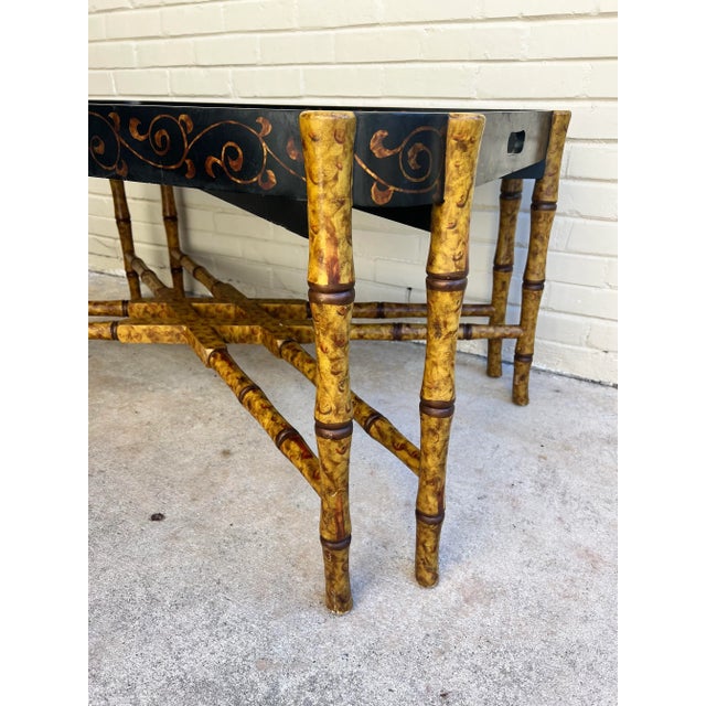 Vintage Chinouserie Maitland-Smith Attributed Faux Bamboo Butler Style ...