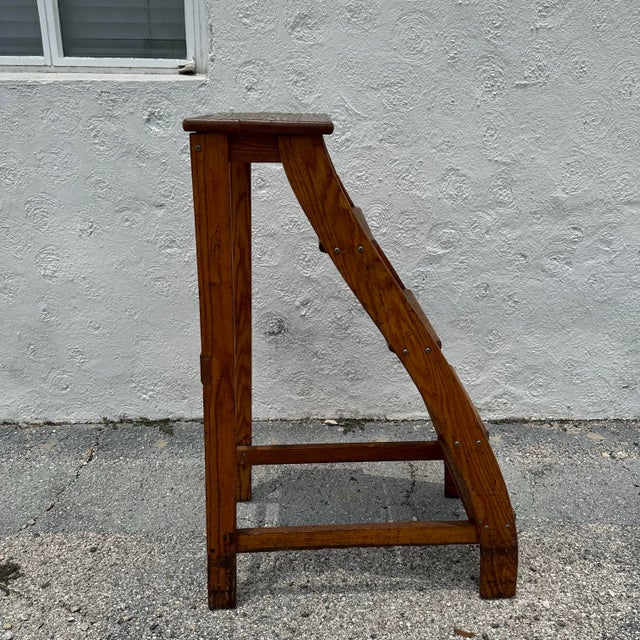 Vintage Curved Library Ladder by Putnam | Chairish