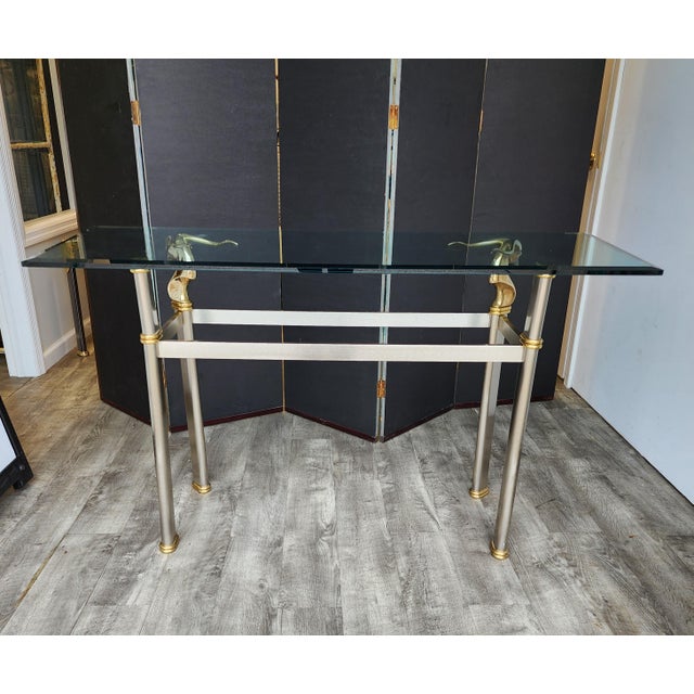 1970s Maison Jansen Style Vintage Brass and Brushed Steel Impala Head ...
