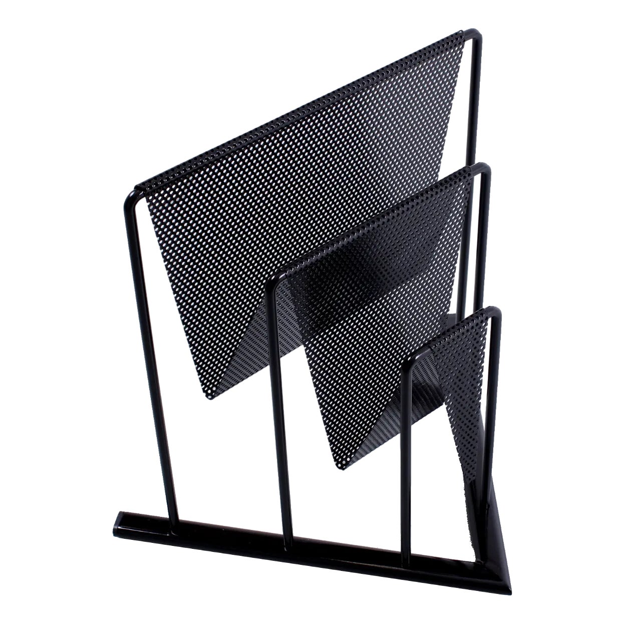 Postmodern Black Perforated Metal Magazine Rack by Markus Börgens for D ...