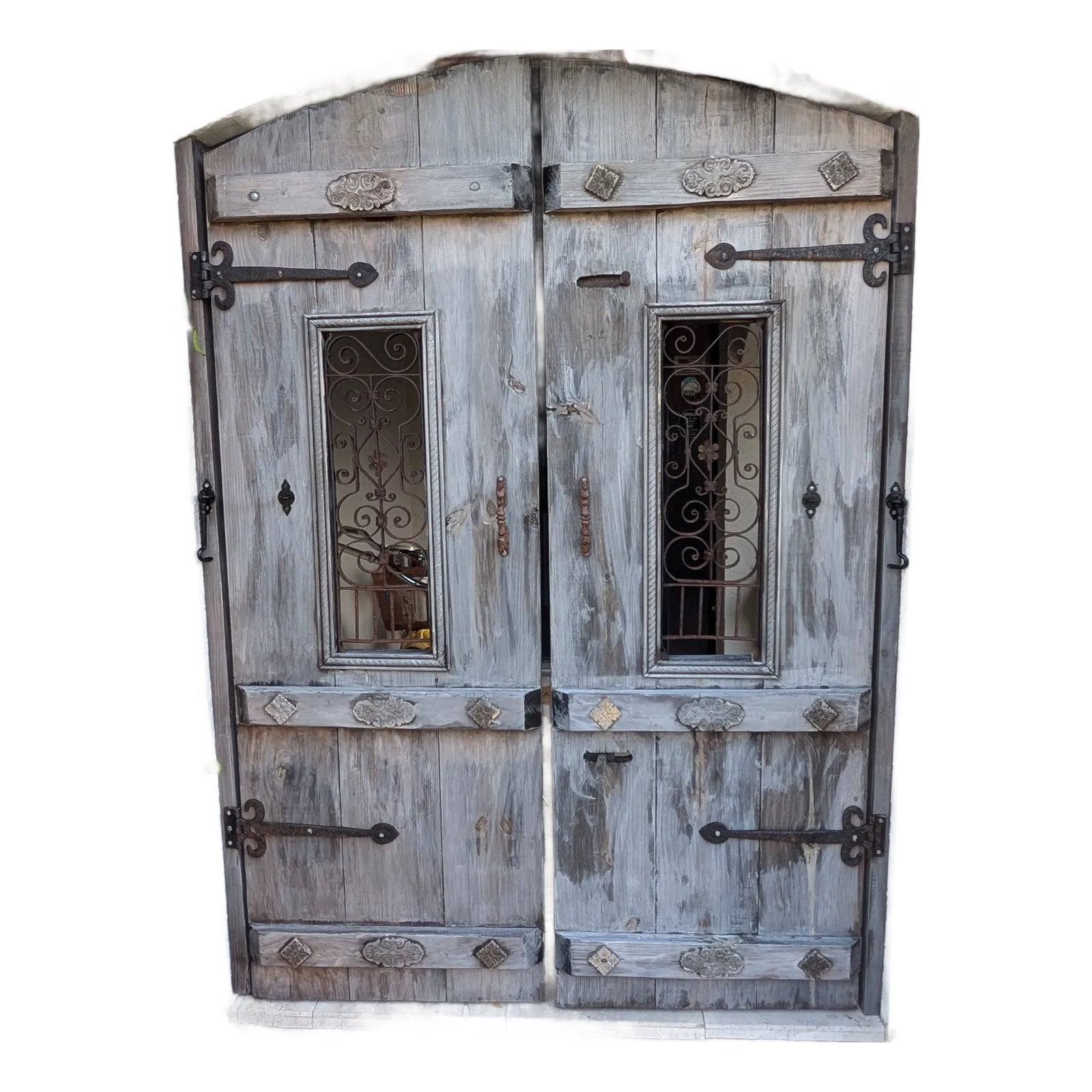 1990s Rustic European Style Entrance Doors - Set of 2 | Chairish