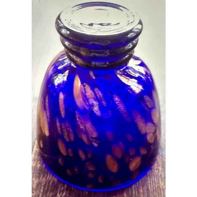 Mid-Twentieth Century Murano Art Glass Covered Compote With Inlaid Gold ...