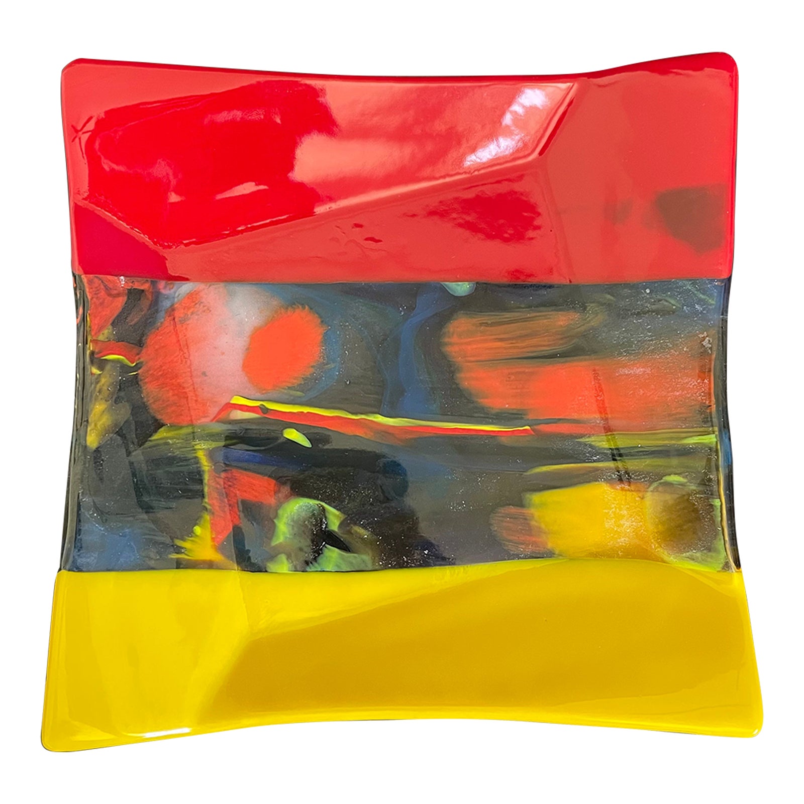 Folded Artisan Glass Tray by Joy Mc | Chairish