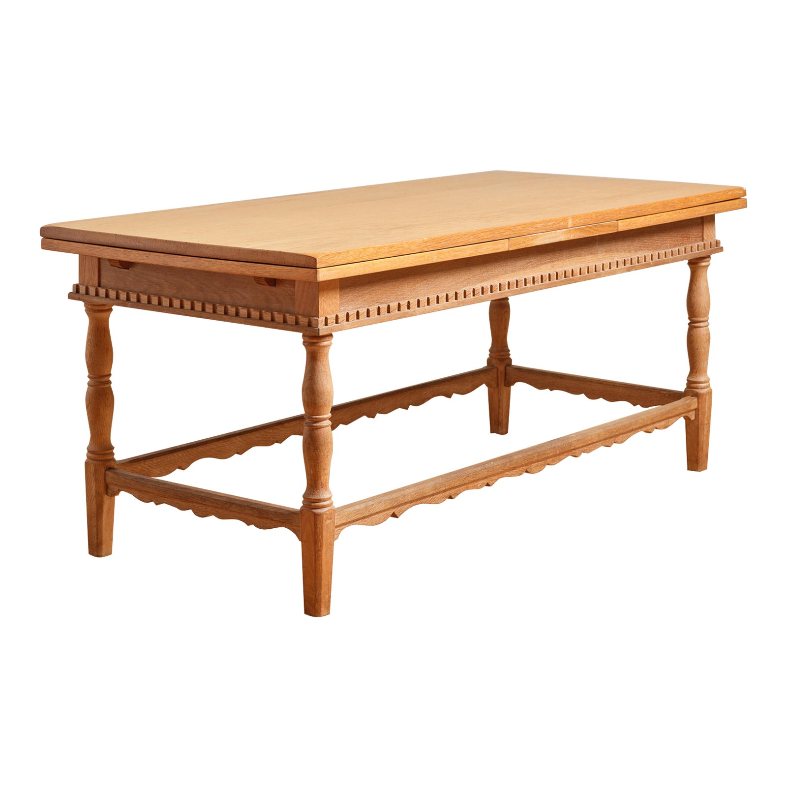 Scandinavian Oak Extension Coffee Table | Chairish