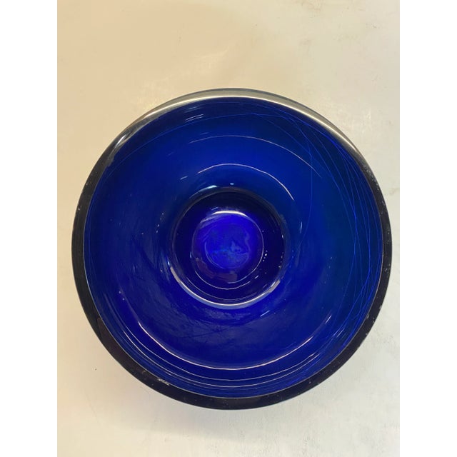 Mid 20th Century Hand Made Studio Art Glass Cobalt Blue Iridescent ...