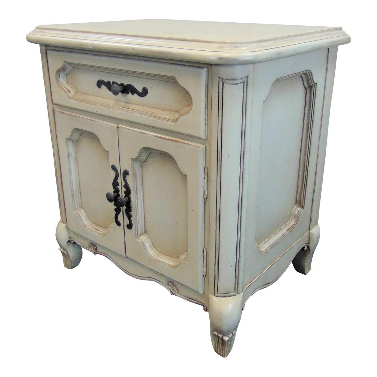 Louis XV Style Cream Nightstand | Chairish