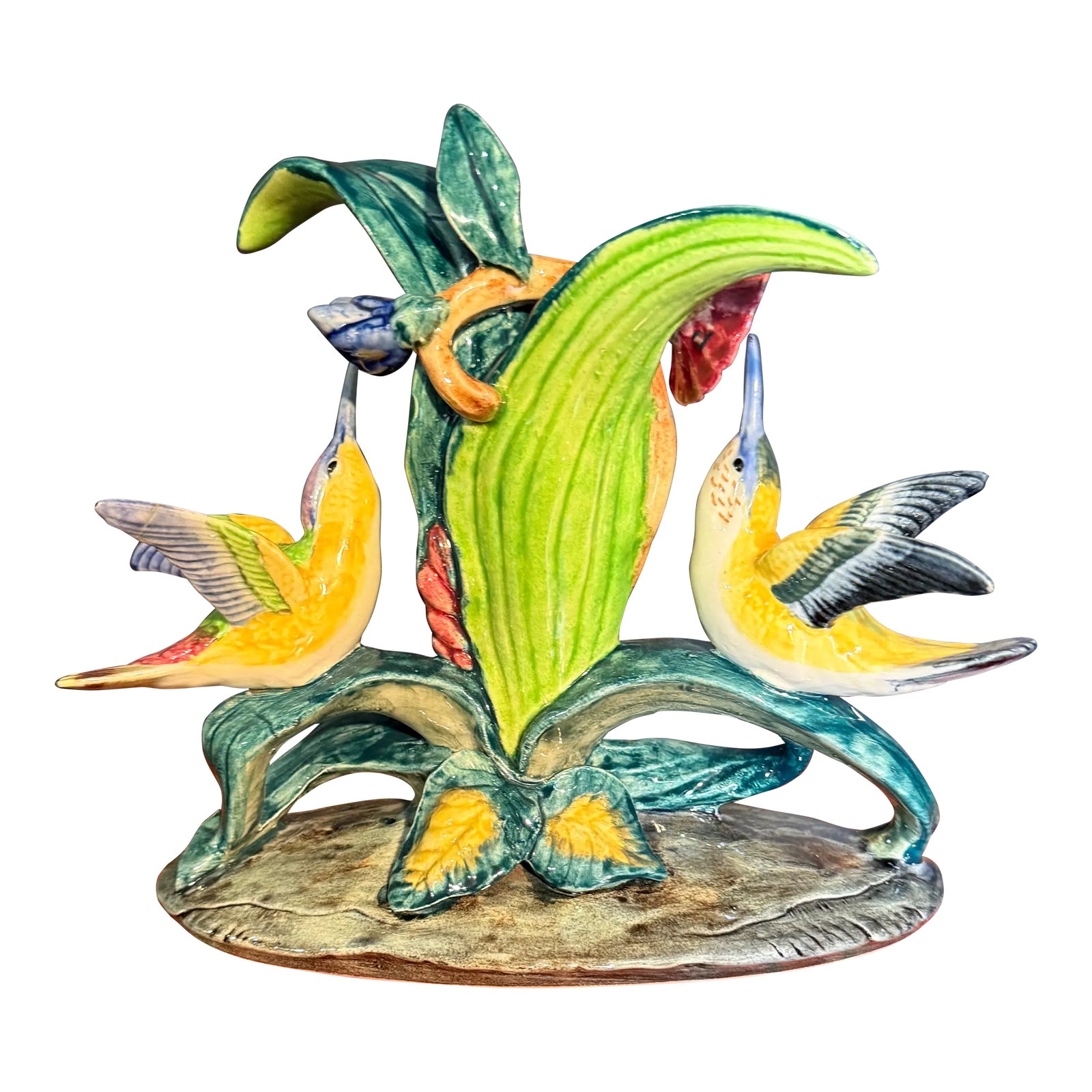 Vintage Stangl Hummingbirds Ceramic Figurine 3599 With Flowers | Chairish