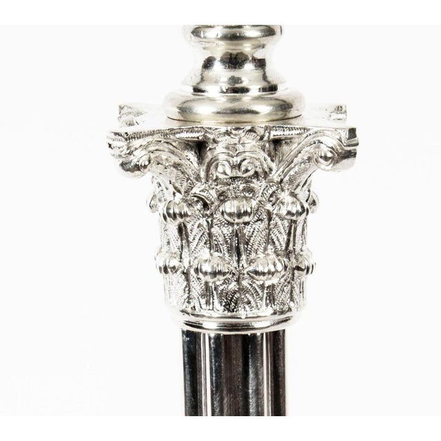 Early 20th Century Edwardian Silver Plated Corinthian Column Table Lamp ...
