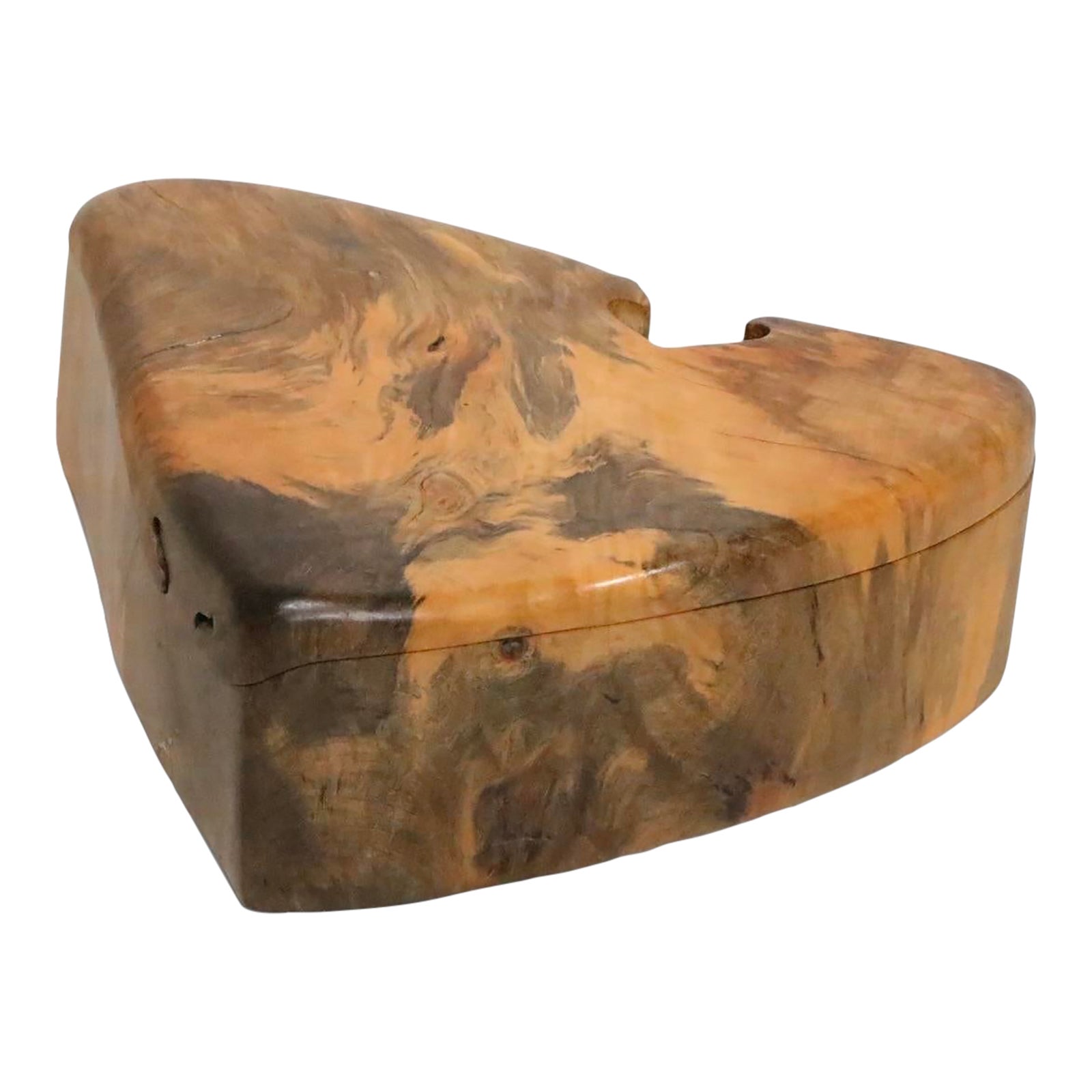 Late 20th Century Richard Rothbard Burl Wood Puzzel Jewelry Box | Chairish