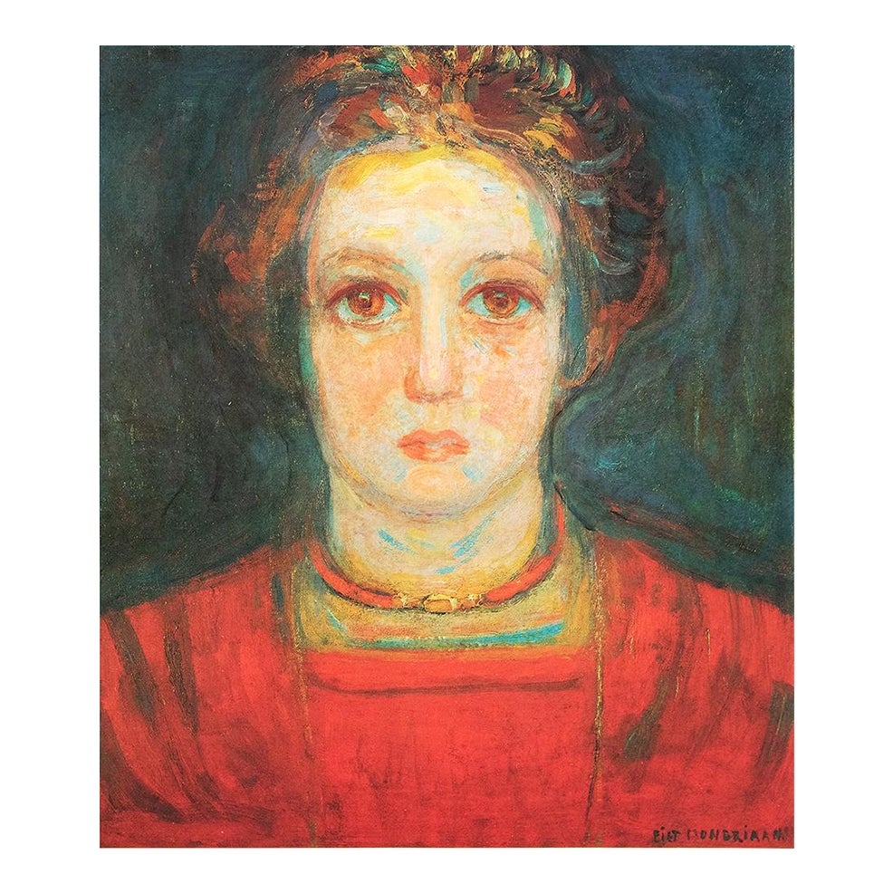 1991 After Piet Mondrian "Portrait Painting of a Girl in Red", Full ...