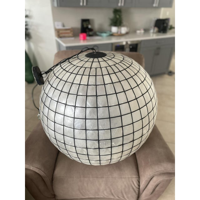 Capiz Shell Globe Pendant Light | Chairish
