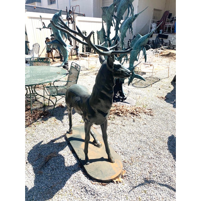 Cast Iron Deer Statue | Chairish