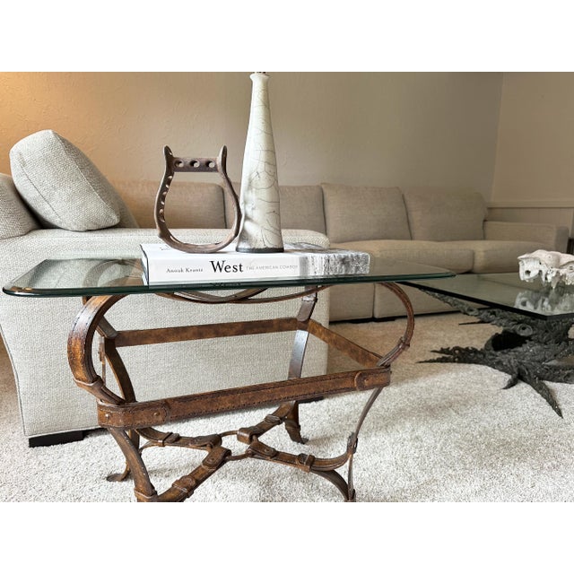 Vintage Equestrian Table, 1980s Equestrian Jacques Adnet Style Bridle ...