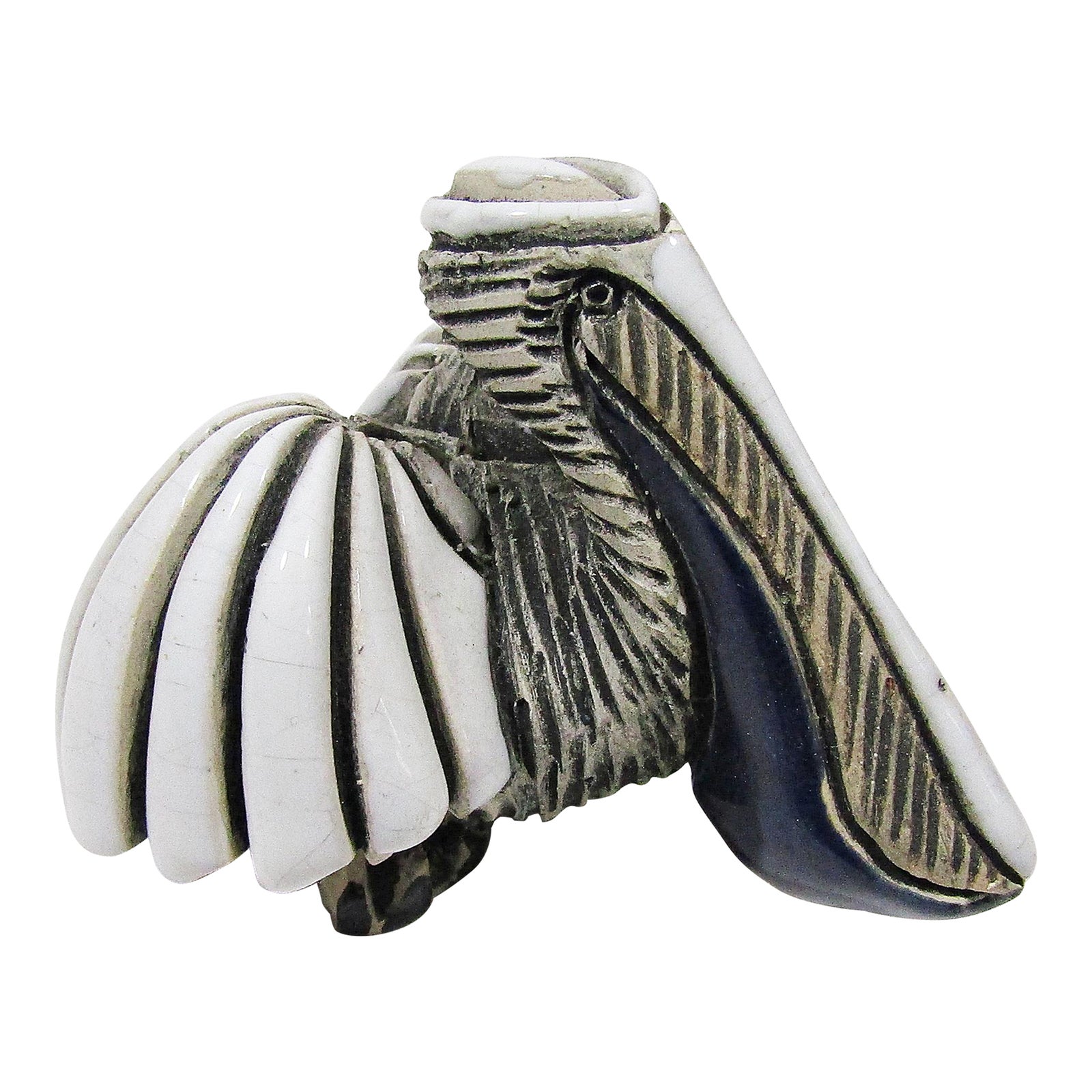 Vintage Artesania Rinconada Pelican Signed Enameled Clay Figurine ...