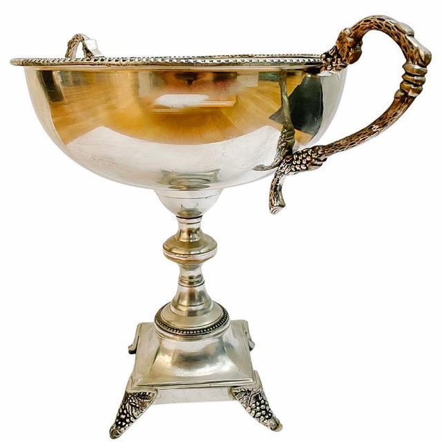 Aluminum Elevated Trophy Urn With Grape Legs & Handles | Chairish