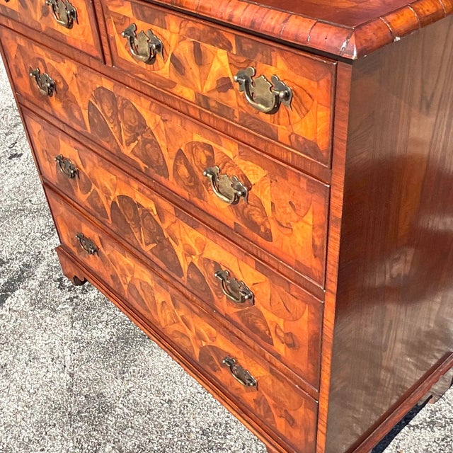 Mid 20th Century Vintage Regency Inlay and Marquetry Chest of Drawers ...