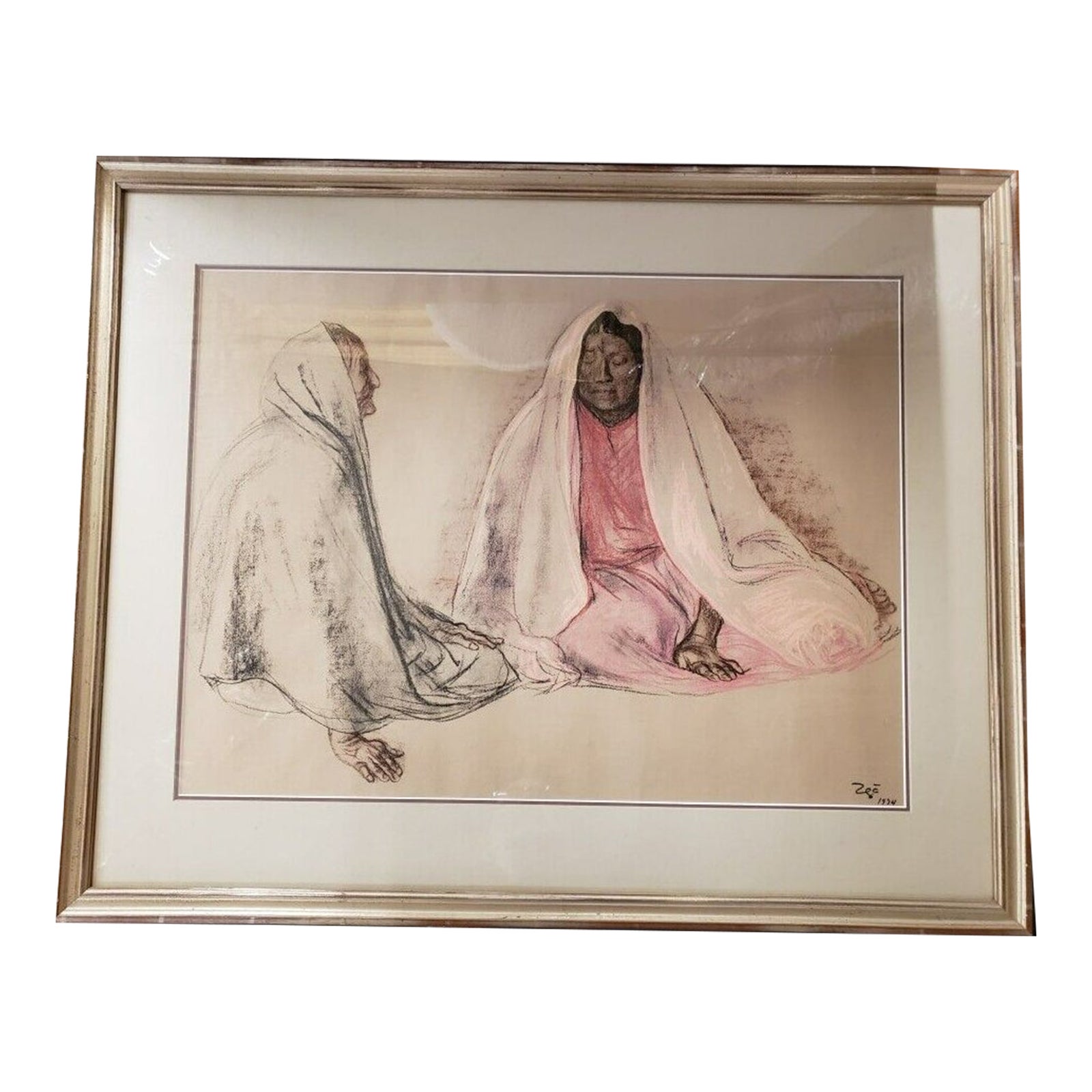 1970s "La Abuela" Francisco Zuniga Lithograph Signed and Dated, Framed ...