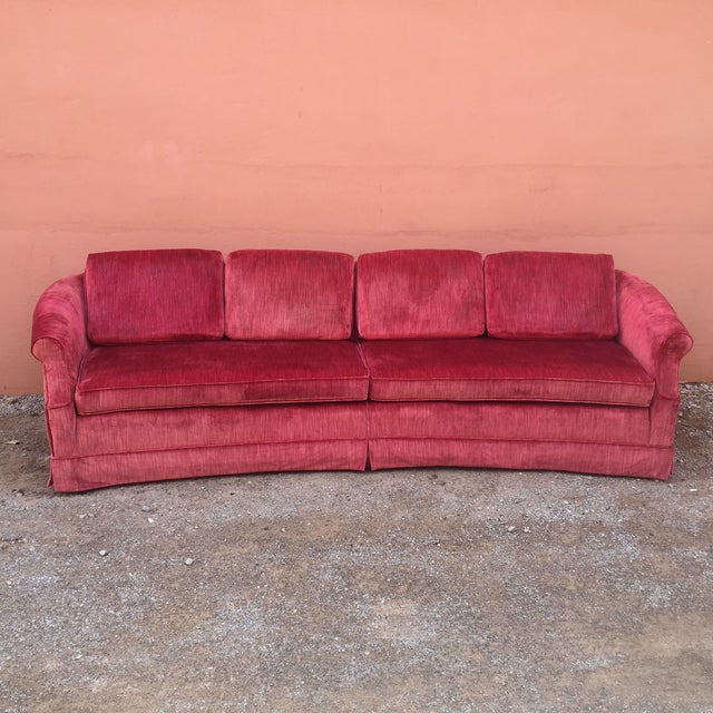 Mid Century Hollywood Regency Velvet Sofa | Chairish