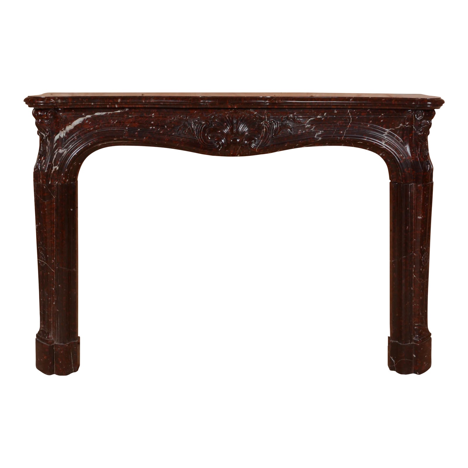 Antique French 19th Century LXV Style Rouge Italienne Marble Fireplace ...