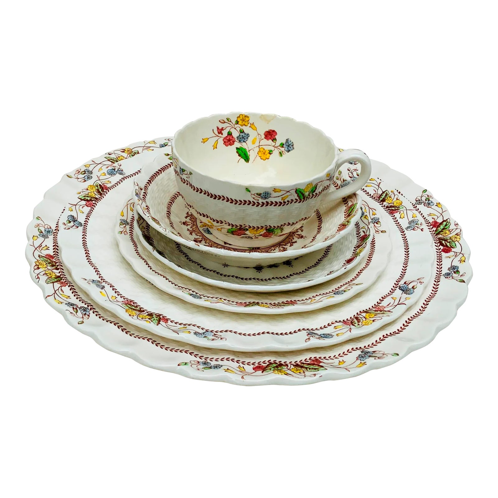 1930s Vintage Spode Breakfast Set- 5 Pieces | Chairish