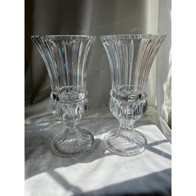 Late 20th Century Large French Regency Style Crystal Urn Vases - a Pair ...