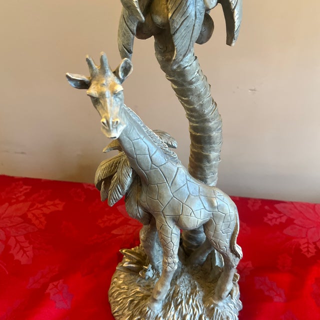 1970s Giraffe & Palm Tree Minor Table Lamps in Resin - a Pair | Chairish