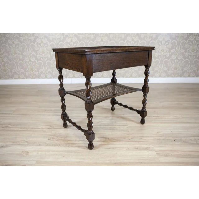 Oak Side Table From the 1930s in Dark Brown | Chairish