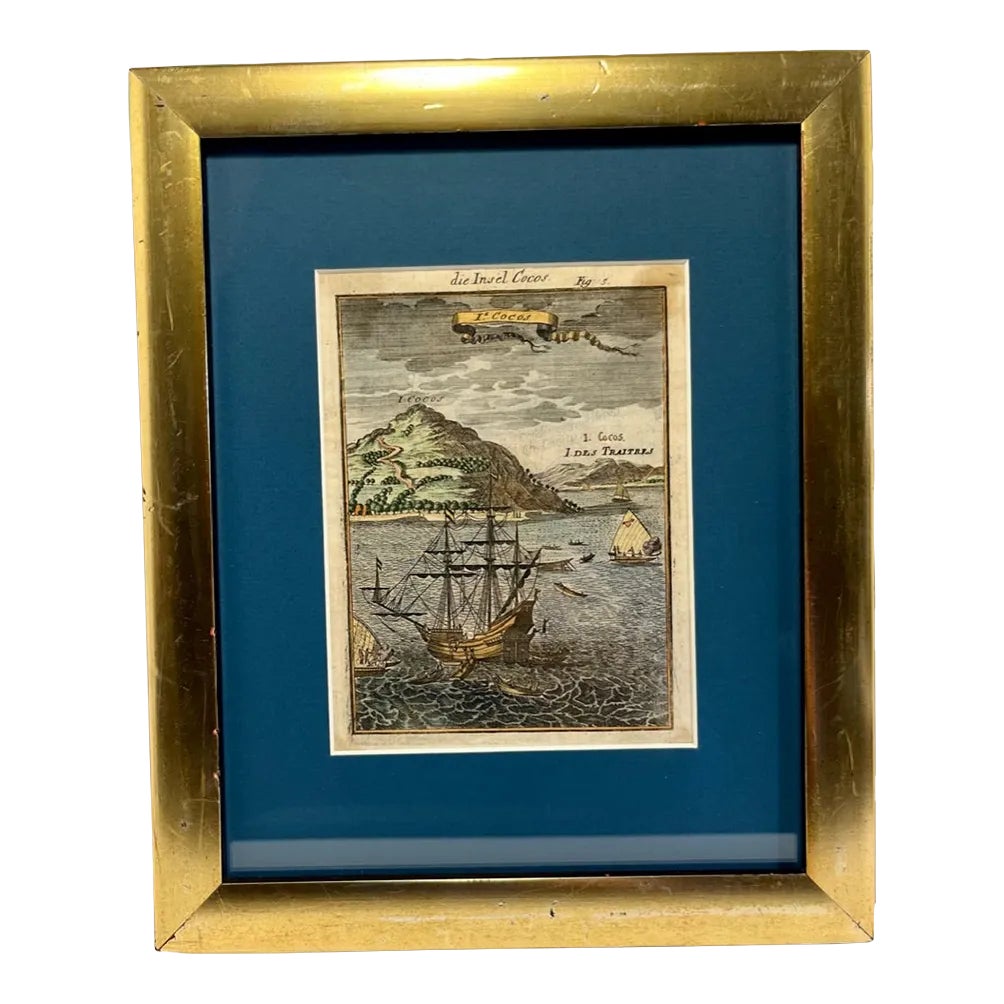 1686 Antique Manesson Mallet "Isle Cocos" Tafahi Island Hand Colored ...