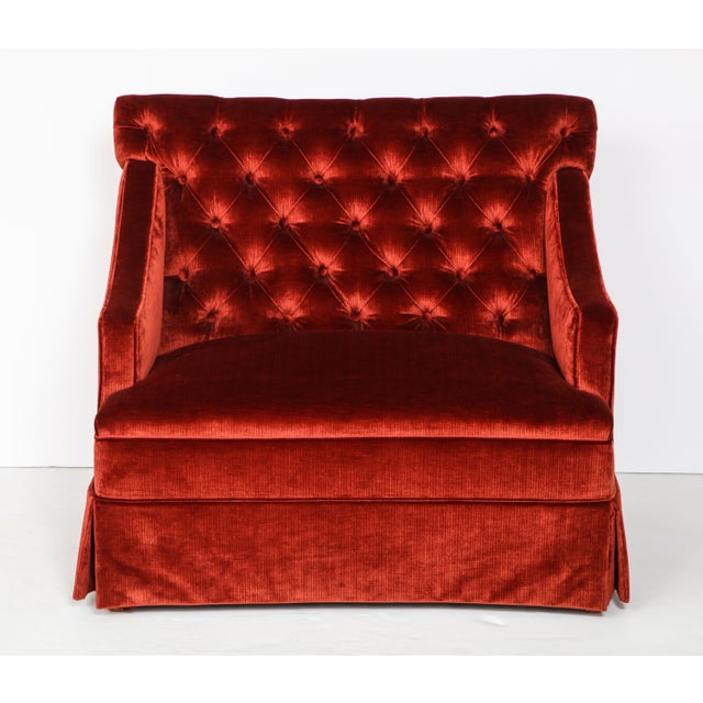 Elegant Tufted High Back Settees - a Pair | Chairish