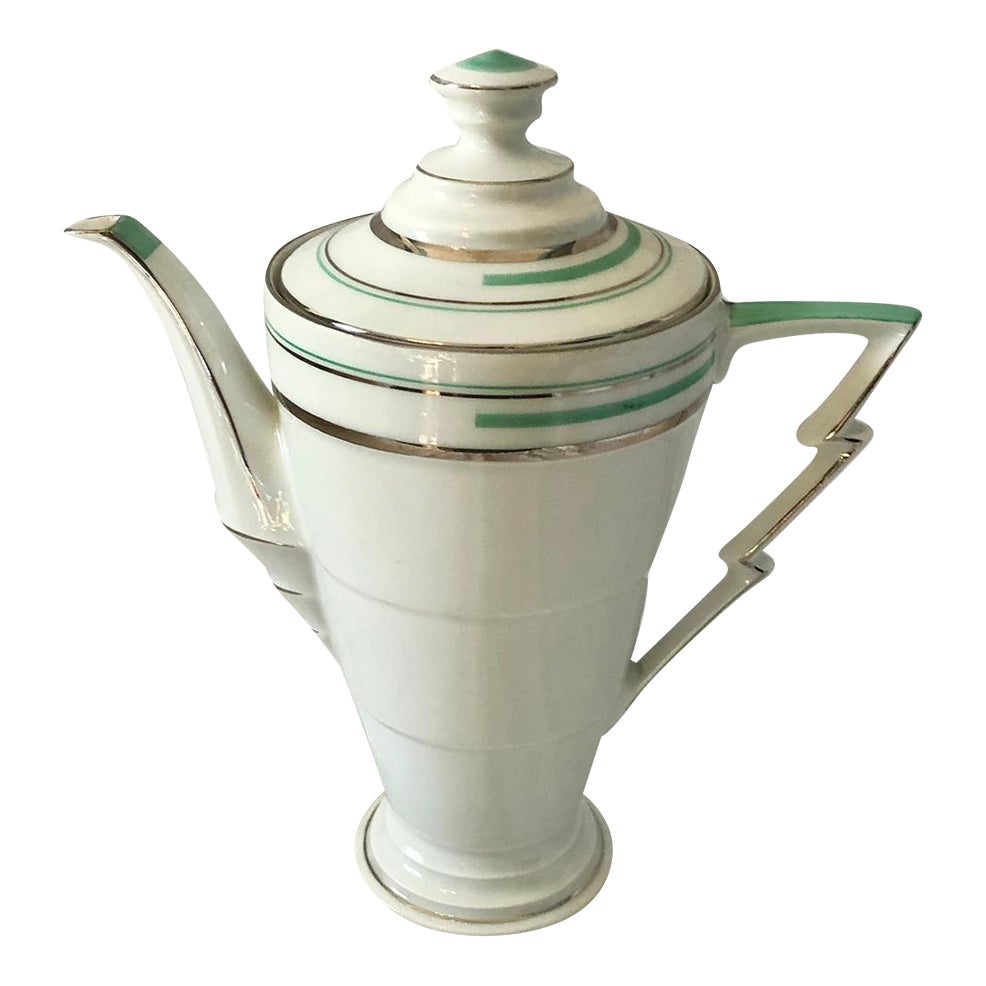 1930s Art Deco Porcelain Bavaria Coffee Pot, Made in Germany | Chairish