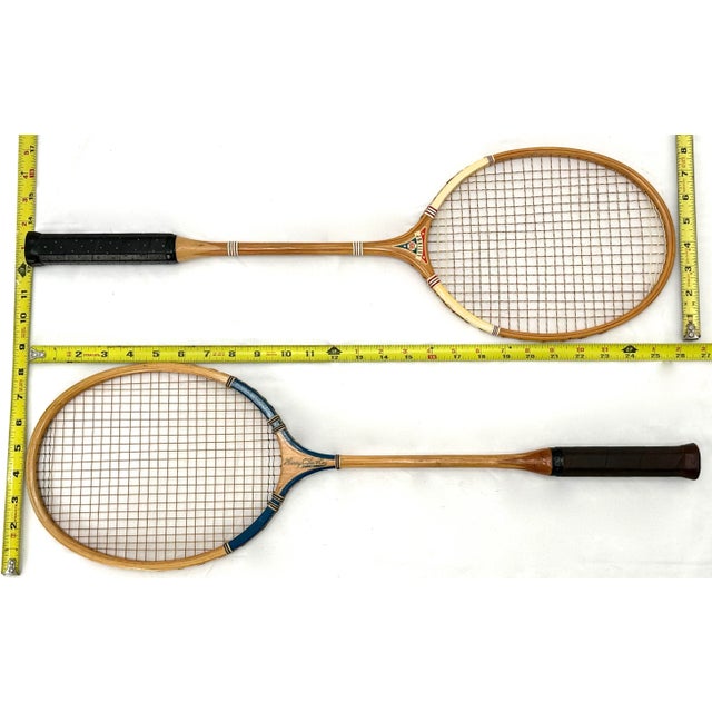 2 Vintage Mid 20th Century American Hand Made Laminated Wood Badminton ...