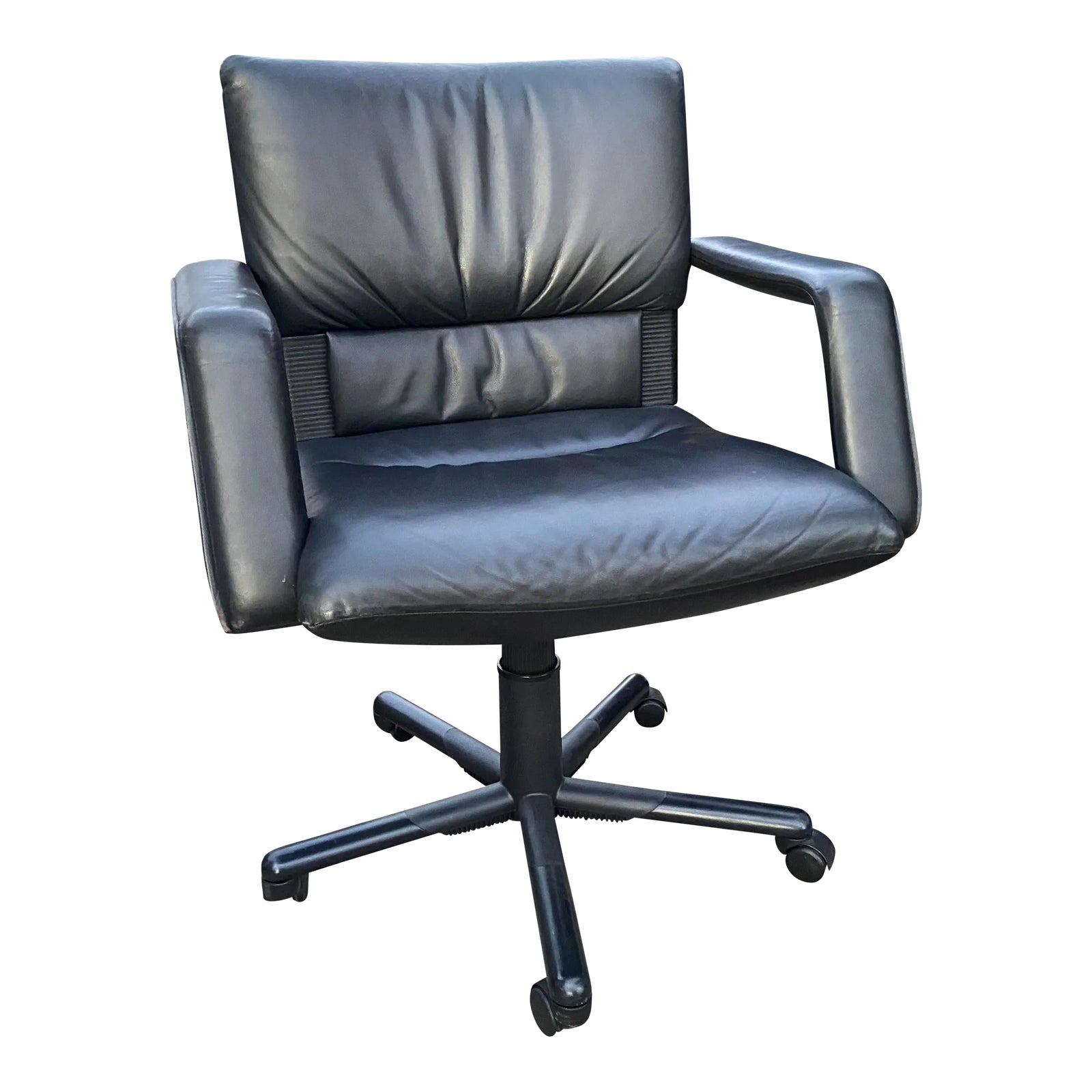 Vintage Mario Bellini Leather Swivel Executive Desk Chair for Vitra ...