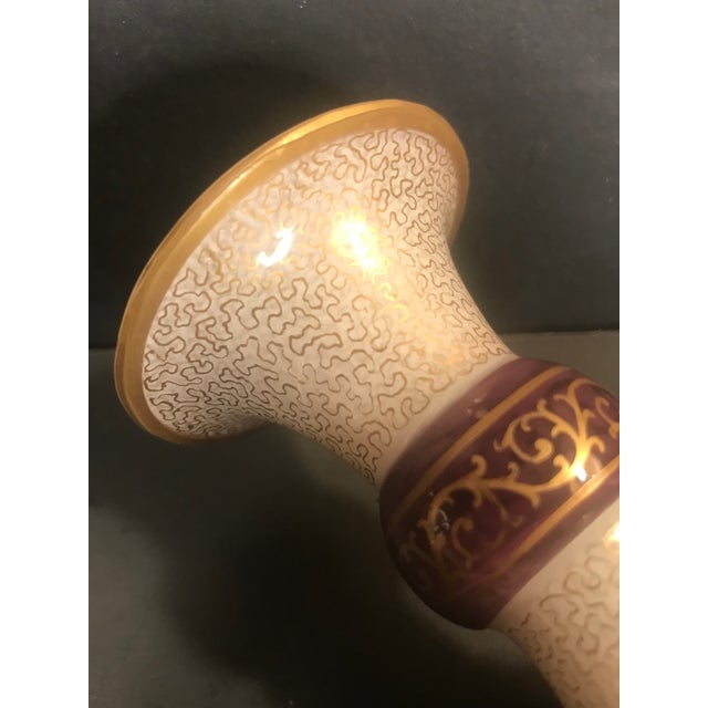 Antique Signed Moser Karlsbad Glass Vase, Purple and White Color ...