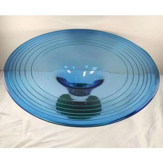 Signed Richard Blenko Pedestal Bowl Art Glass Year 2000 Special ...