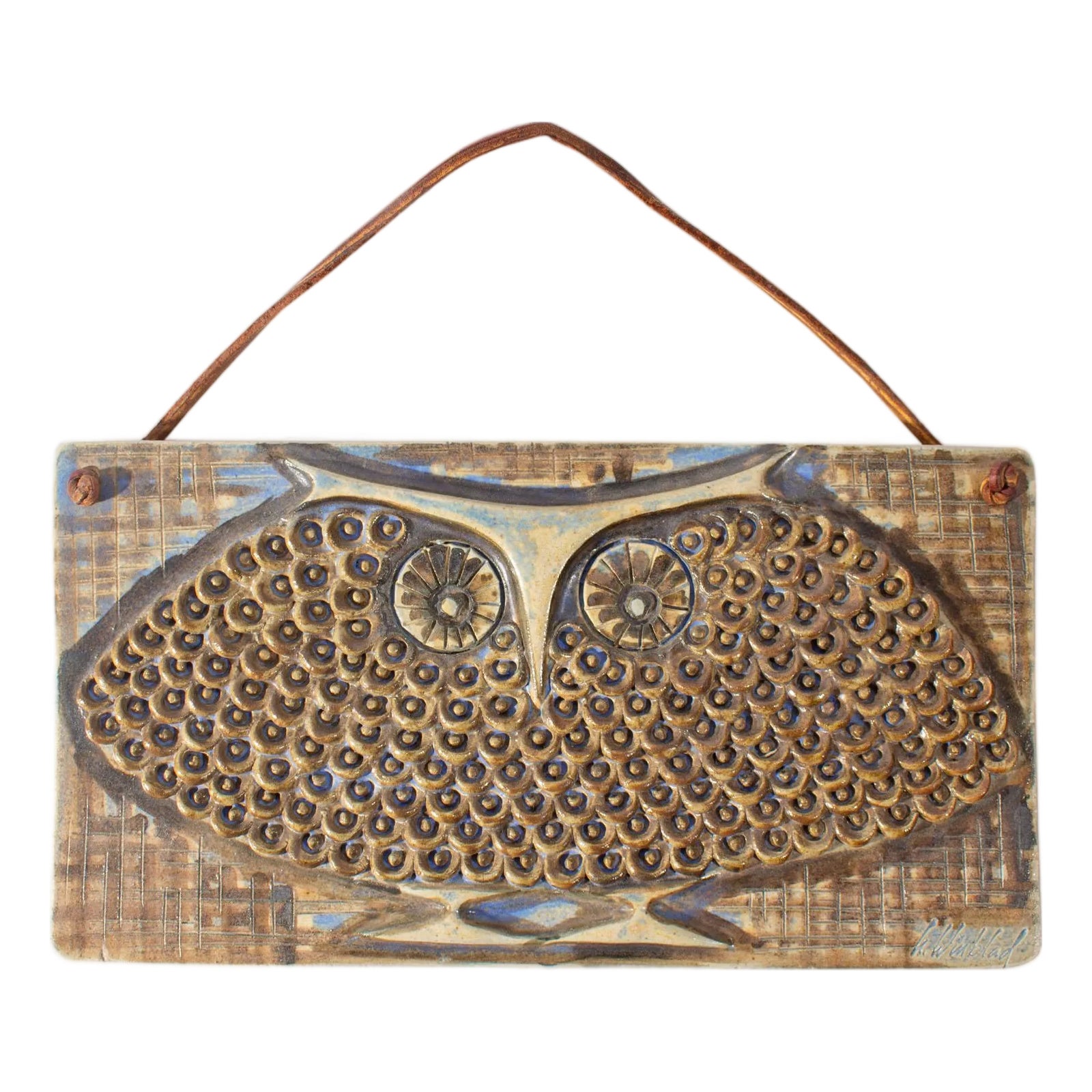 Ulla Winblad Allingsås Keramik Model 280 Owl Wall Plaque | Chairish
