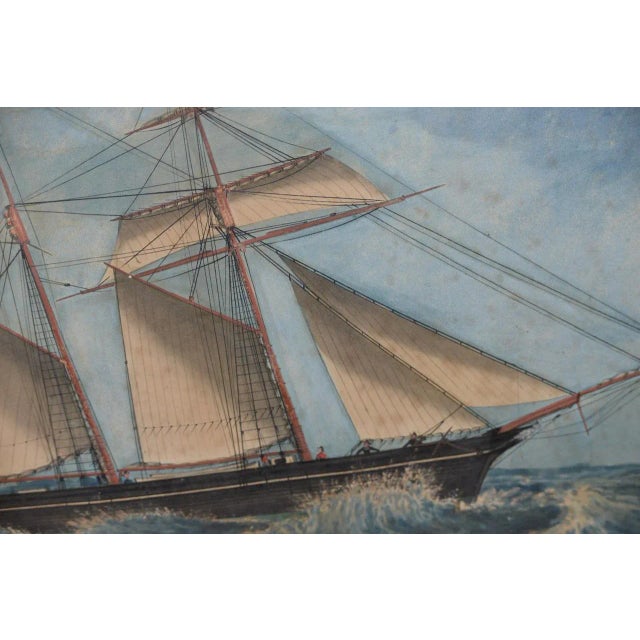 19th Century Chinese Export "Clipper Ship W/ Union Jack" Watercolor ...