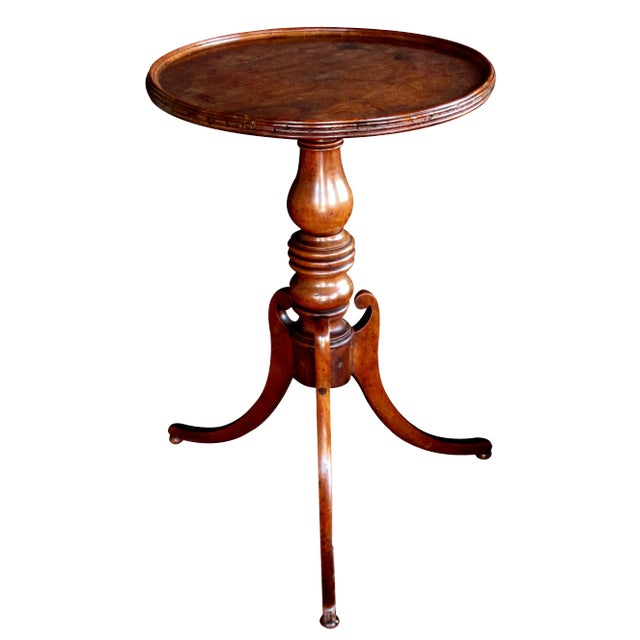 Handsome & Well Patinated English Victorian Beechwood Circular Tripod ...