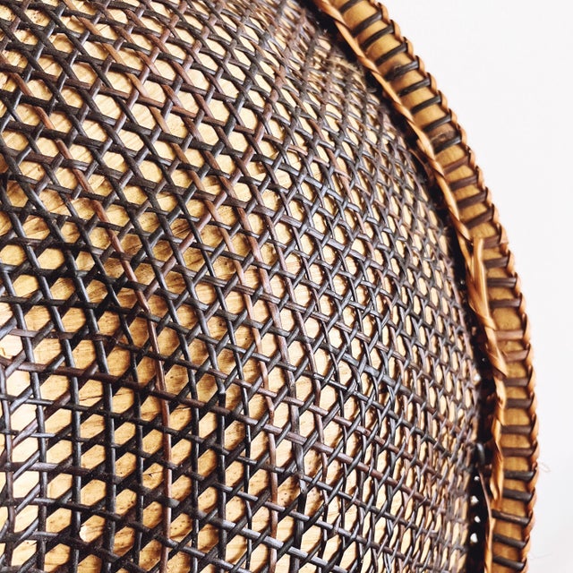 Vintage Filipino Salakot Woven Rattan and Coconut Fiber Sun Hat | Chairish