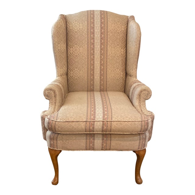 1980s Traditional Wingback Chair | Chairish