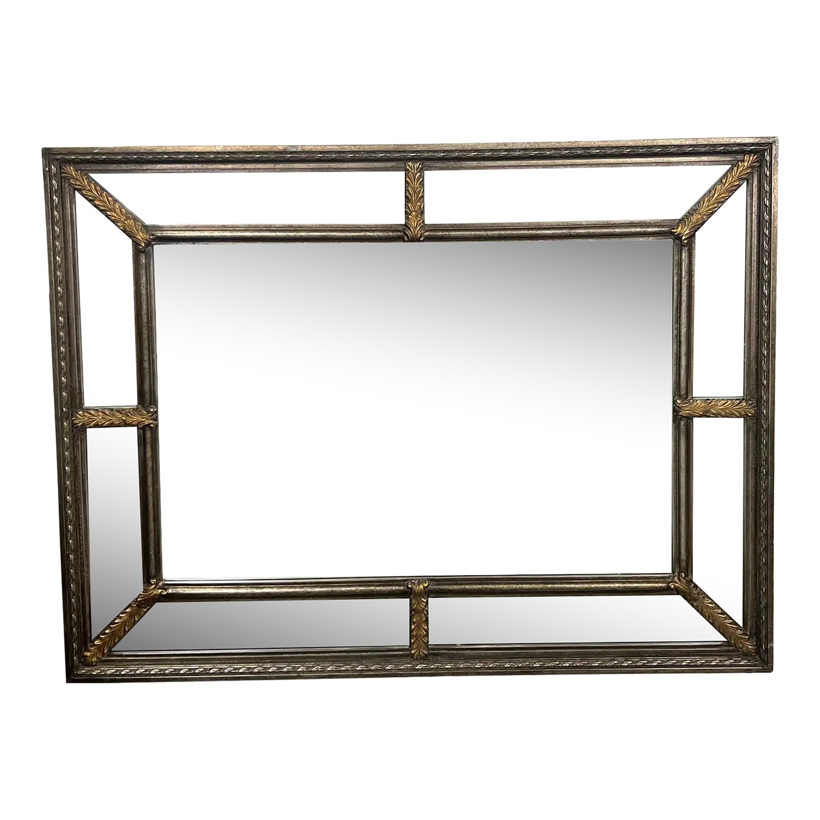 Hollywood Regency Style Beveled Multi-Panel Mirror With Rope & Gilt ...