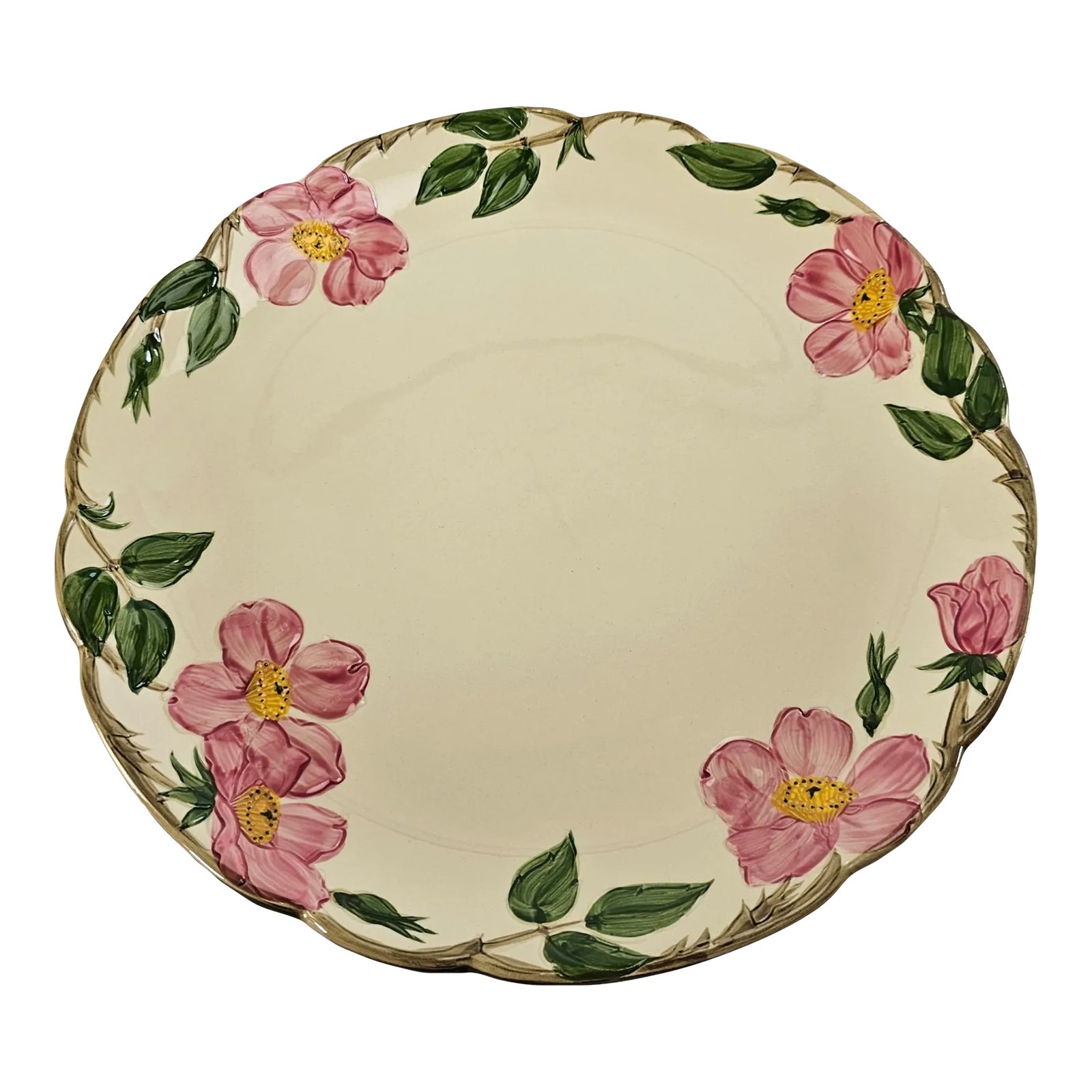 Franciscan Rose Ceramic Chop Plate | Chairish
