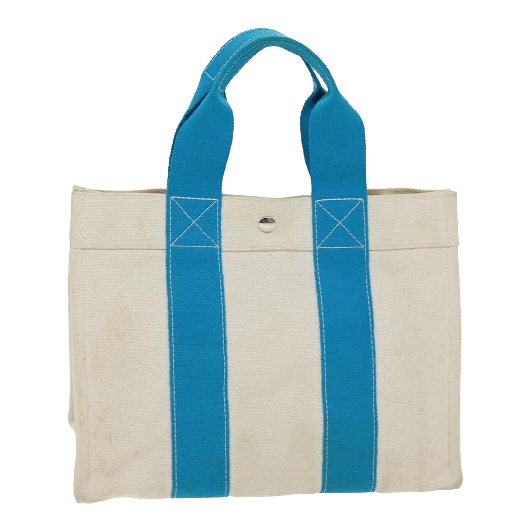 Hermes Bora Bora Pm Tote Bag Canvas Light Blue White Auth Bs14840 ...