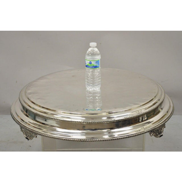 Vintage Large Silver Plate Regency Style Round Platform Platter ...