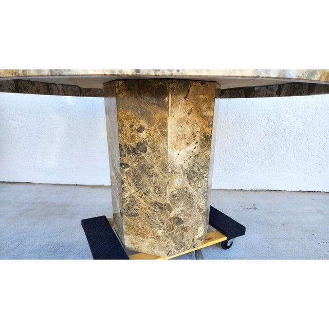 Marble Dining Table Emperado Italian 1970s 55" | Chairish