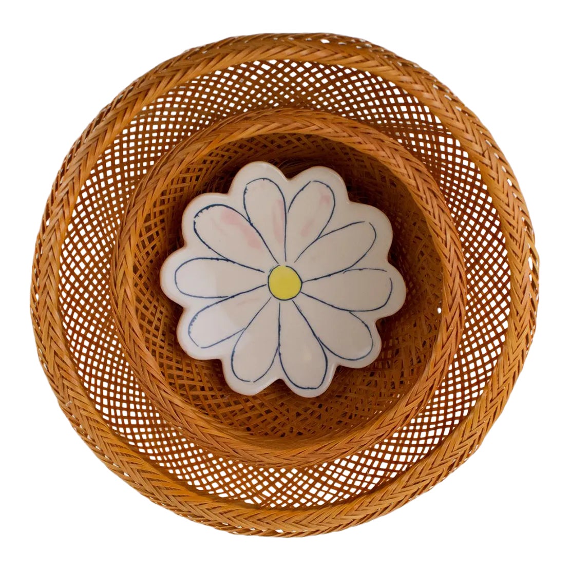 Mid 20th Century Vintage Pair of Nesting Baskets From China With a ...